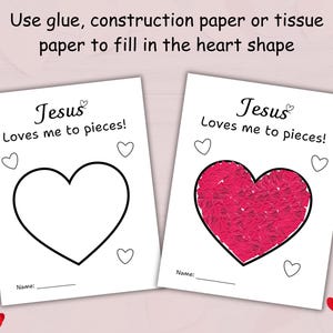 Christian Valentine's Day Craft Jesus Loves Me to Pieces, Printable Bible Craft, Valentines Day ...