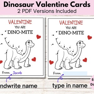 Dinosaur Valentine Cards, Dot to Dot Valentine Printable, Valentine ...