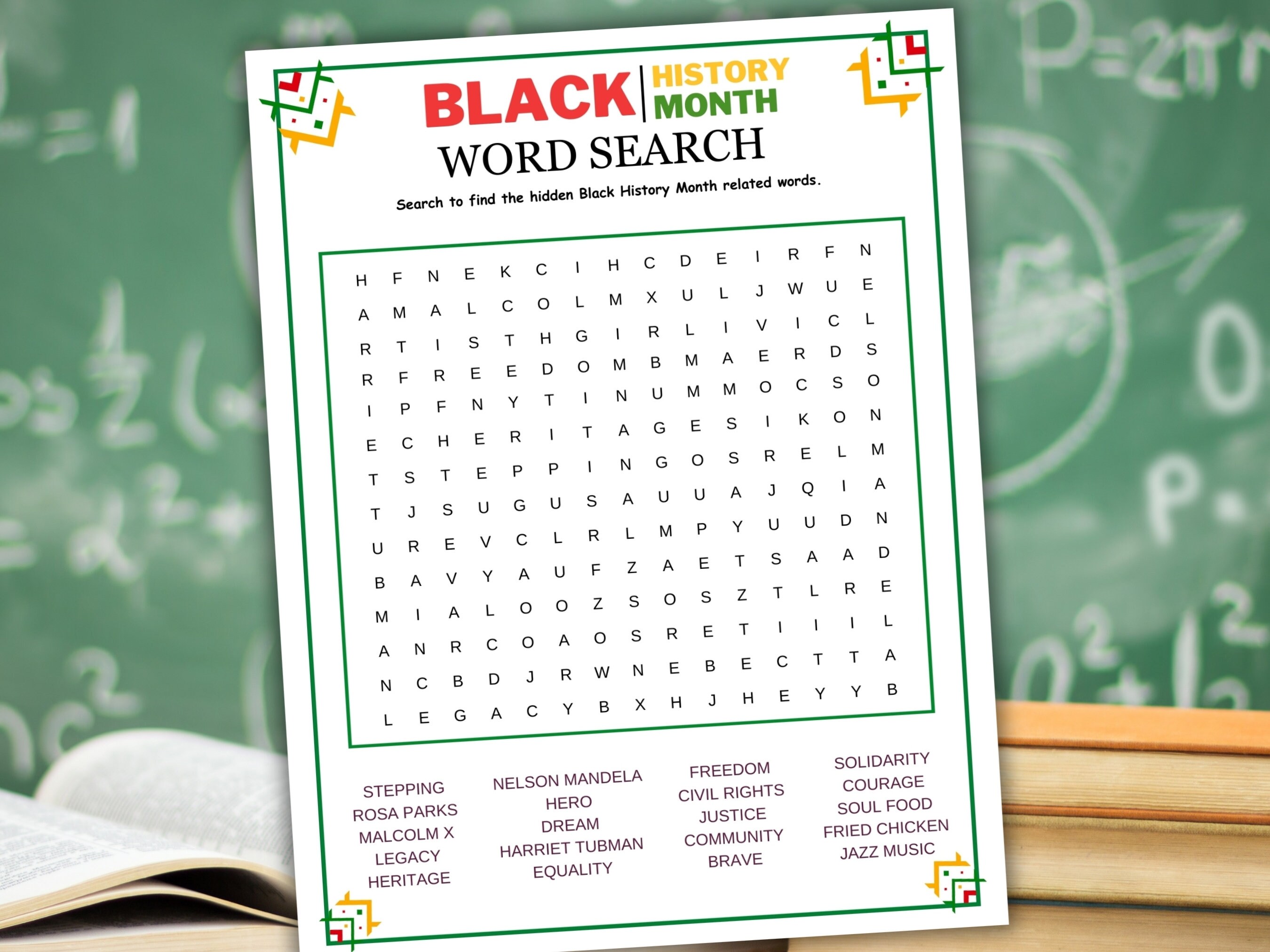 Black History Month Word Search Game, Black History Game, African ...