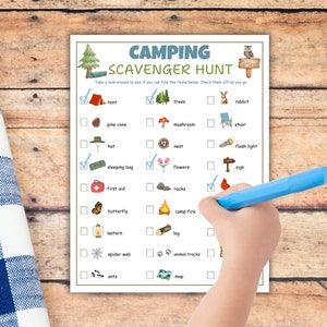 Camping Scavenger Hunt, Outdoor Treasure Hunt, Nature Scavenger Hunt ...