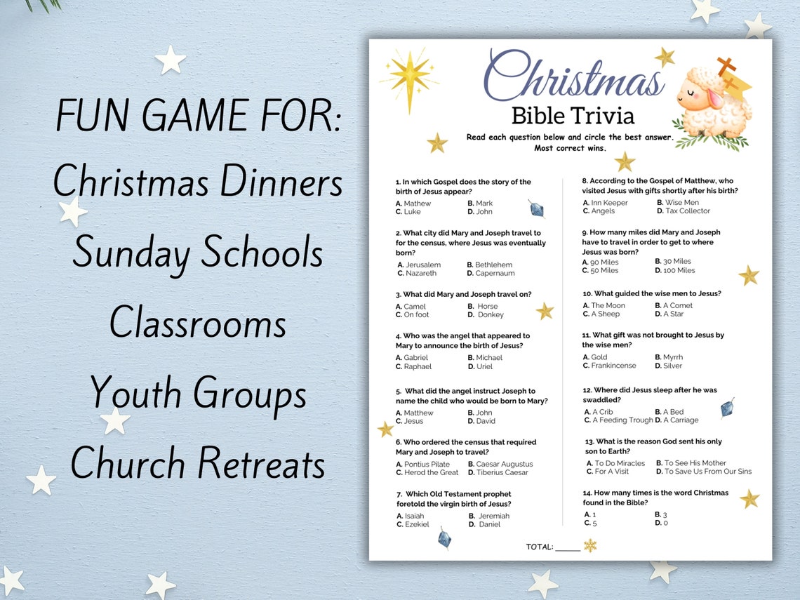 Christmas Bible Trivia, Christmas Nativity Game, Youth Group Games ...