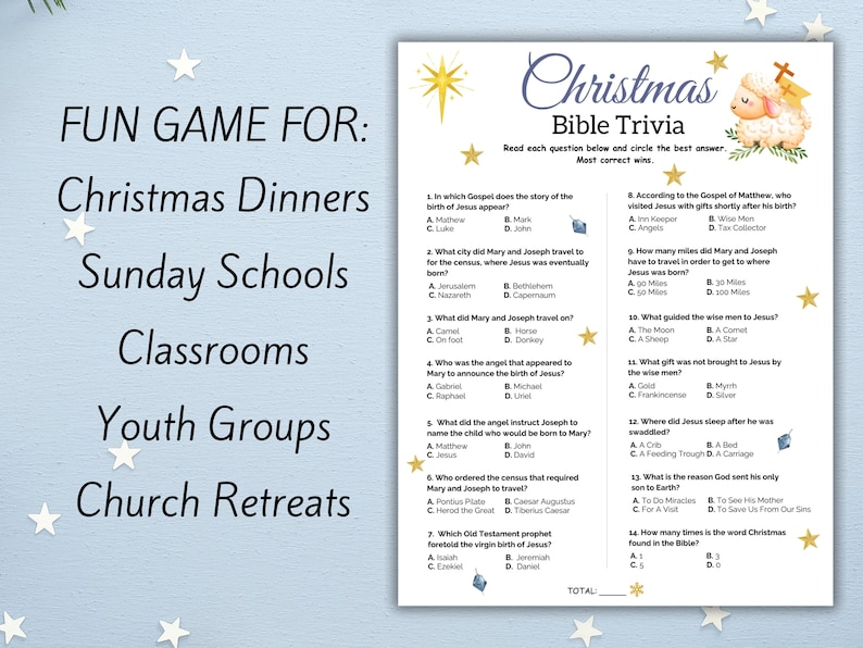 Christmas Bible Trivia, Christmas Nativity Game, Youth Group Games ...