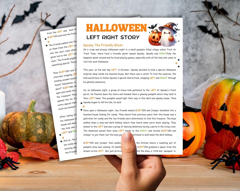 Left Right Halloween Game, Halloween Printable Game, Pass the Pumpkin ...