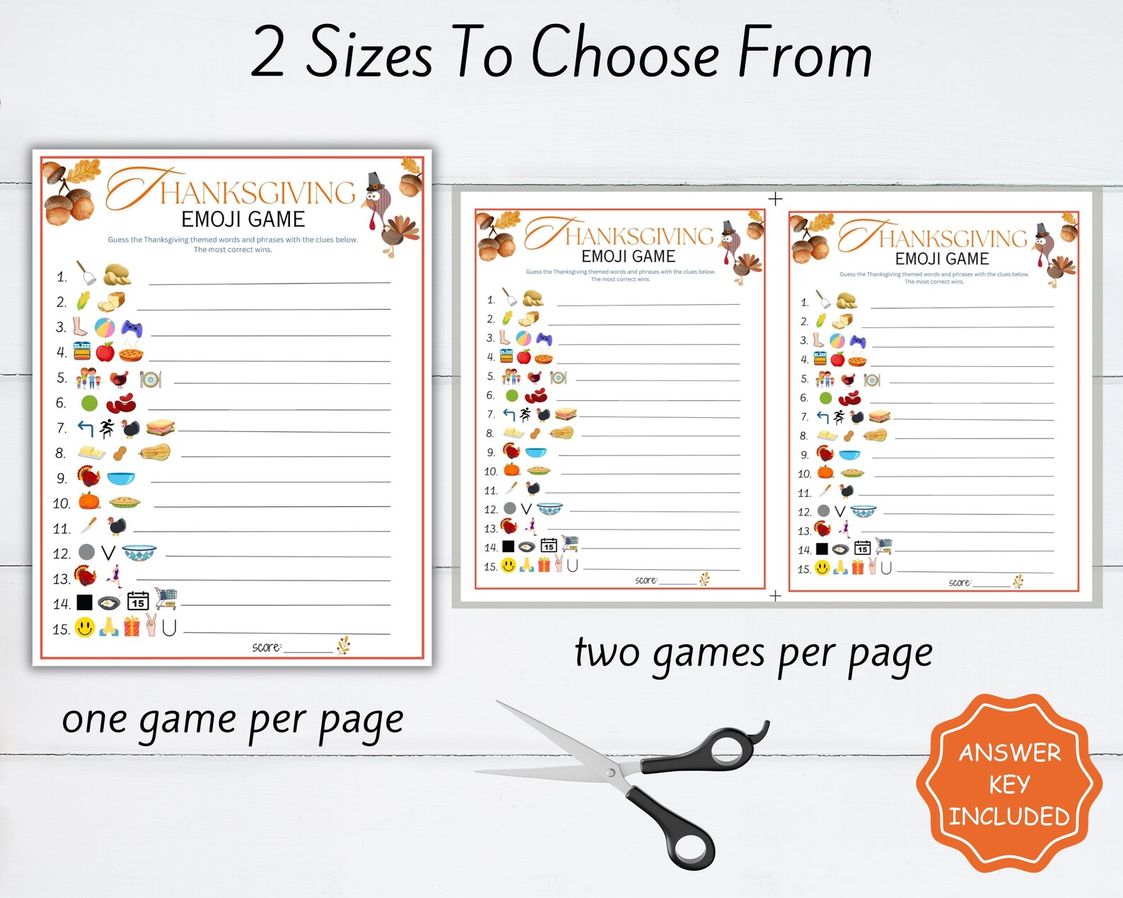 Thanksgiving Emoji Game, Thanksgiving Trivia Game, Friendsgiving Party ...