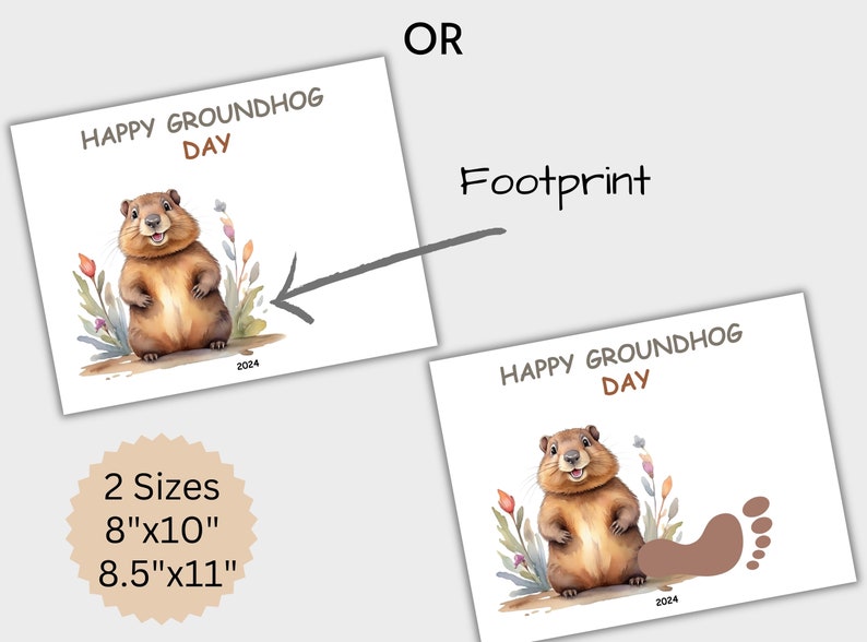 Groundhog Day Handprint Art Craft, Footprint Art, Handprint Footprint ...