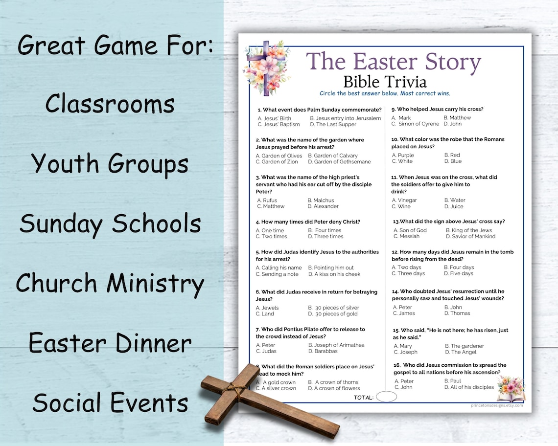 Easter Trivia, Easter Bible Games, the Easter Story Bible Trivia Game ...