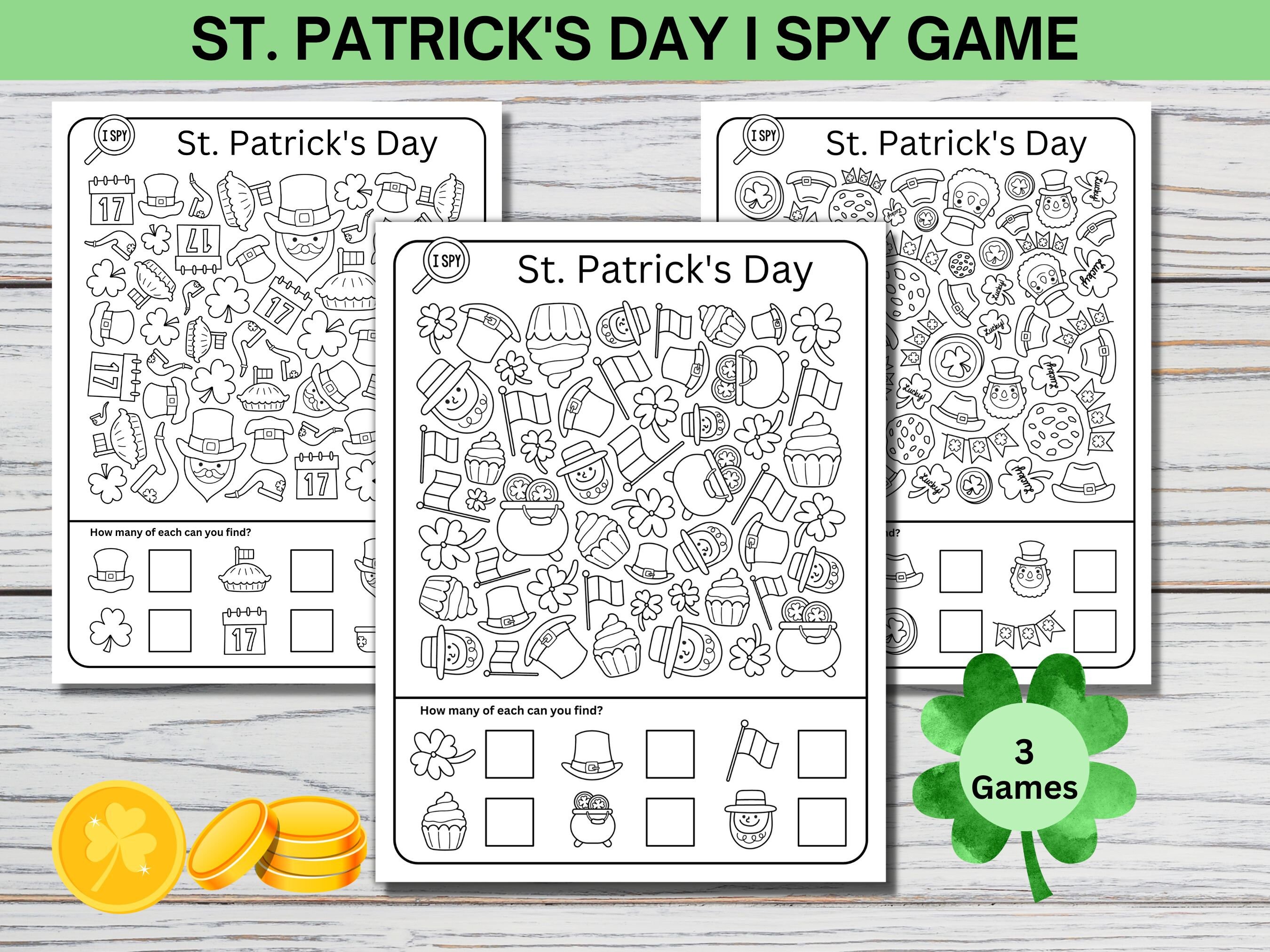 St. Patrick's Day I Spy Printable Game for Kids St. Patrick's Day ...