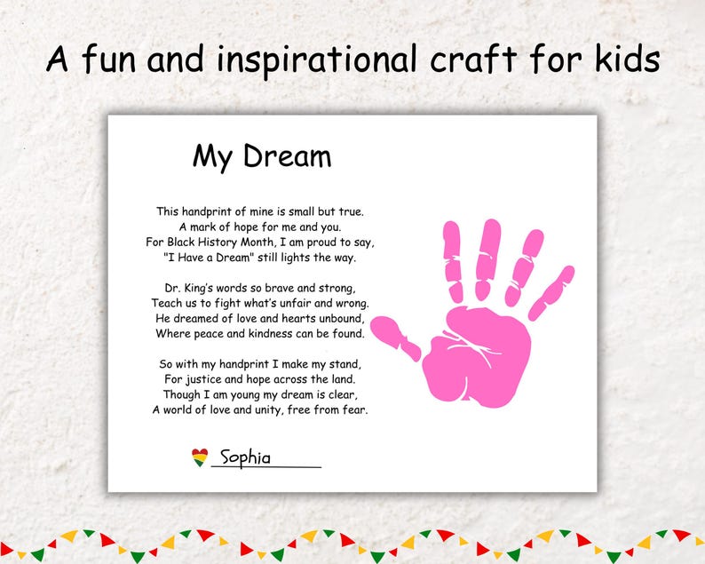 Black History Month Handprint Craft, MLK Art, Martin Luther King Jr Day ...