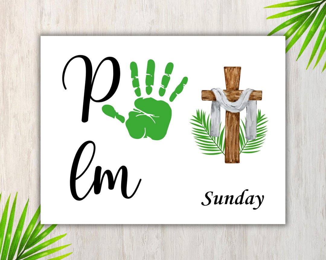 Palm Sunday Handprint Craft, Printable Easter Activity, Easter Story ...