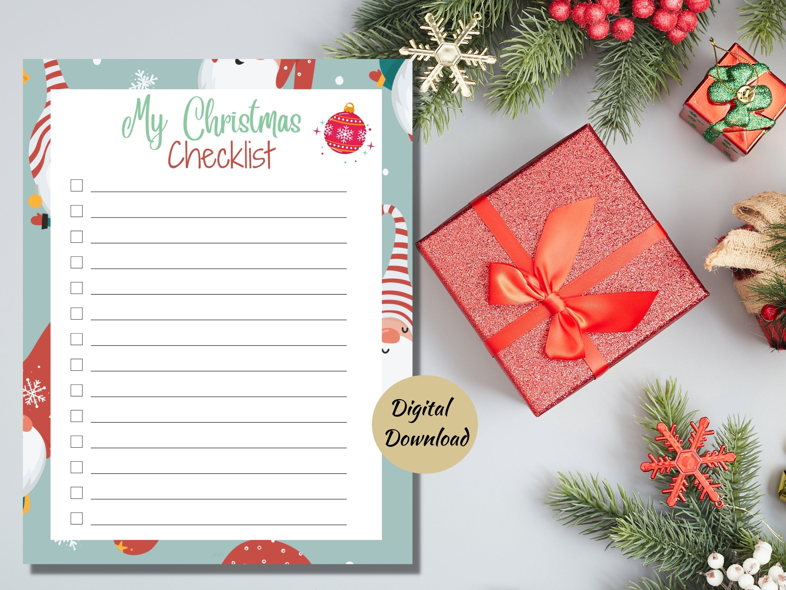 Christmas to Do List Printable Christmas Checklist To-do List Template ...