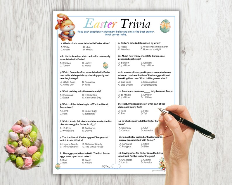 Easter Trivia Game, Easter Games Printable, Easter Party Games, Easter ...