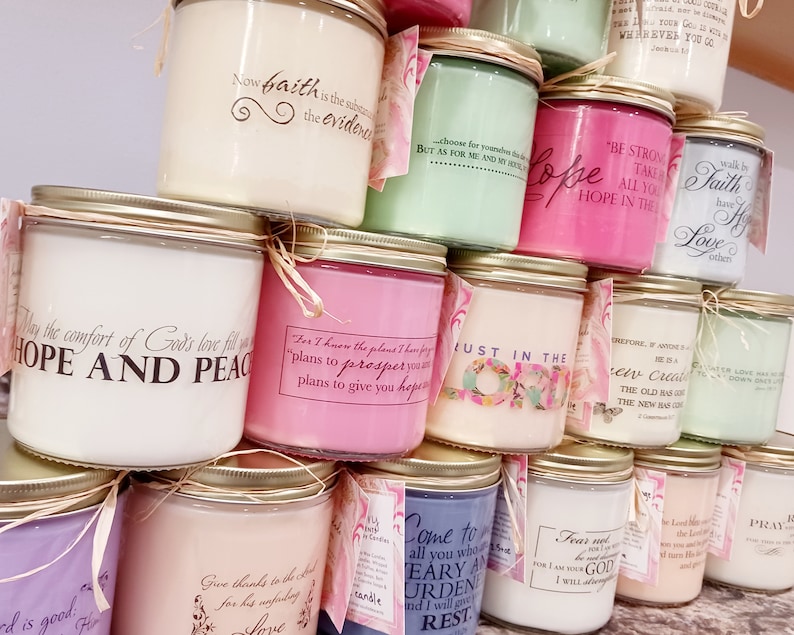 Christian Candles Religious Faith Biblical Bible Verse - Etsy