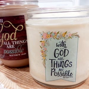 Christian Candles, Religious, Faith, Biblical Bible Verse Candles, 100% ...