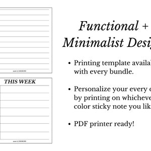 Essential Sticky Note Bundle | Printable Sticky Note Minimalist ...