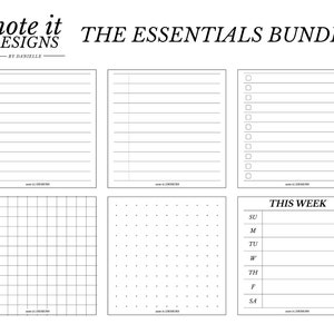Essential Sticky Note Bundle | Printable Sticky Note Minimalist ...