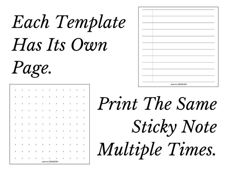 Essential Sticky Note Bundle | Printable Sticky Note Minimalist ...