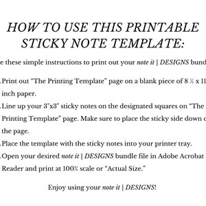 Life Sticky Note Bundle | Printable Sticky Note Minimalist Templates ...