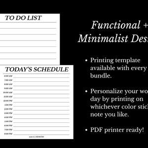 Business Sticky Note Bundle | Printable Sticky Note Minimalist ...