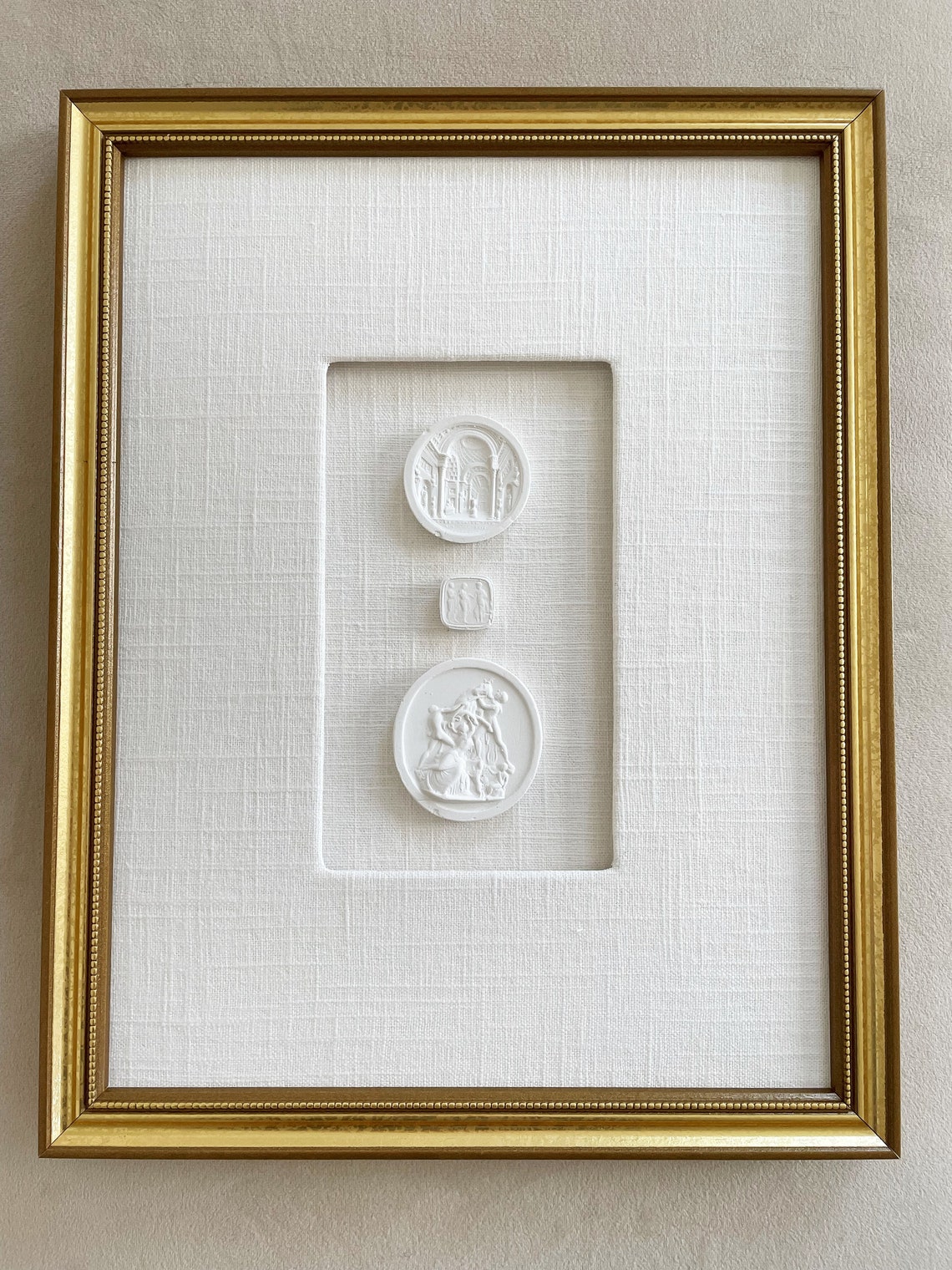 Intaglios No. 4 White European Intaglios Linen Shadowbox - Etsy