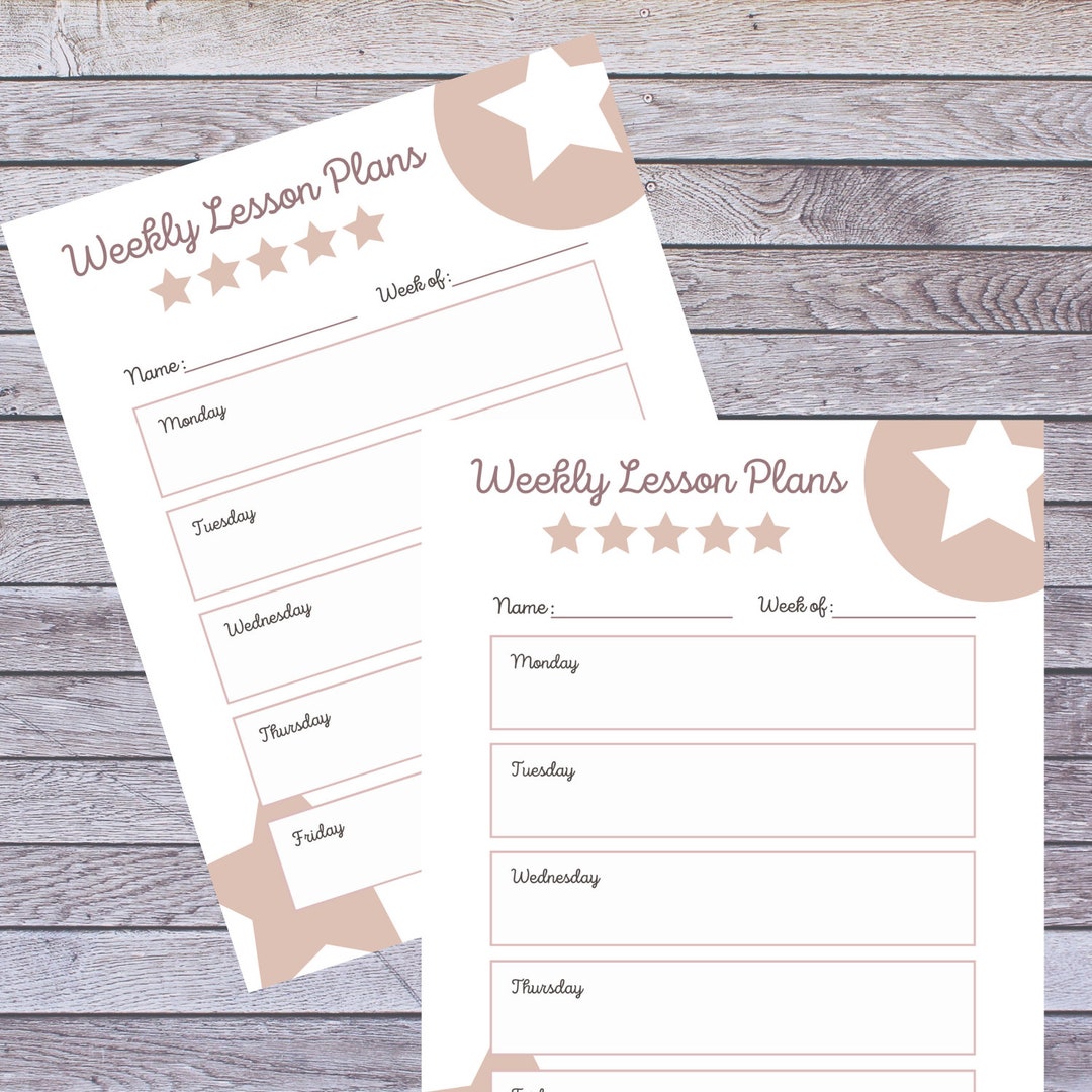 INSTANT DOWNLOAD Weekly Lesson Plan Sheet - Etsy