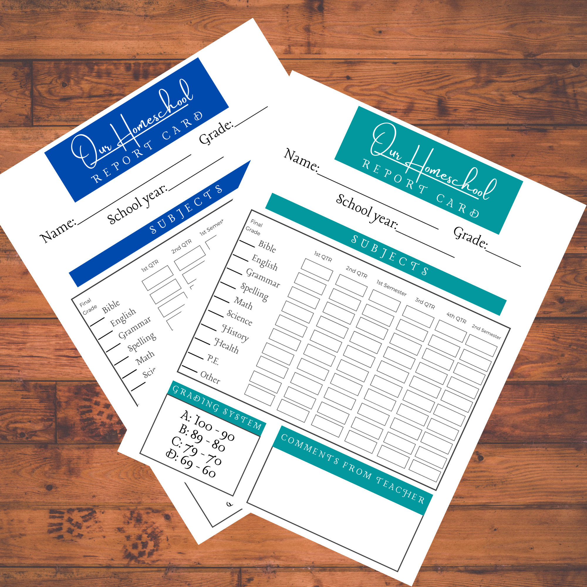 INSTANT DOWNLOAD BUNDLE Printable Homeschool Report Card - Etsy