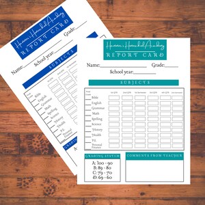 PRINTABLE Homeschool Report Card - Etsy