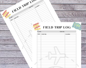 Homeschool Field Trip Log - Etsy