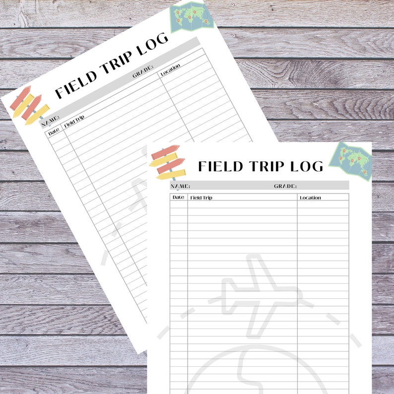 INSTANT DOWNLOAD Homeschool Field Trip Log - Etsy