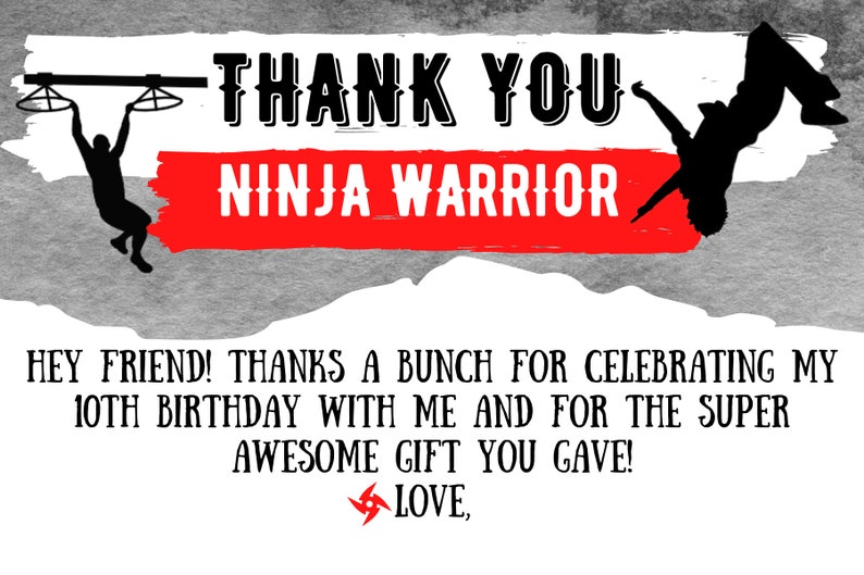 PRINTABLE Ninja Warrior Birthday Party Bundle - Invitations, Address ...