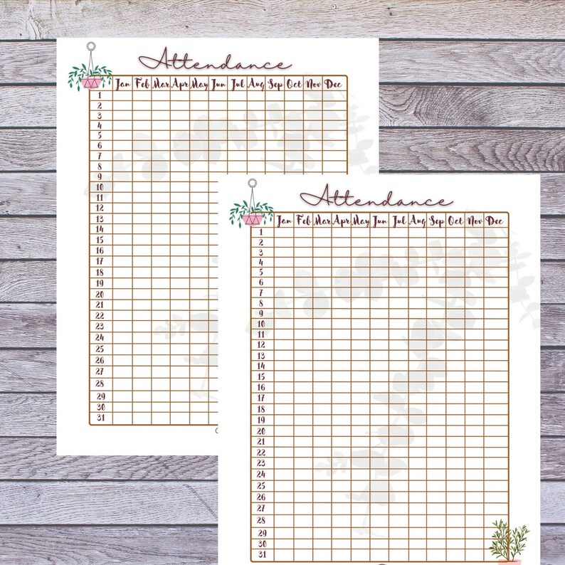 INSTANT DOWNLOAD Homeschool Attendance Sheet - Etsy