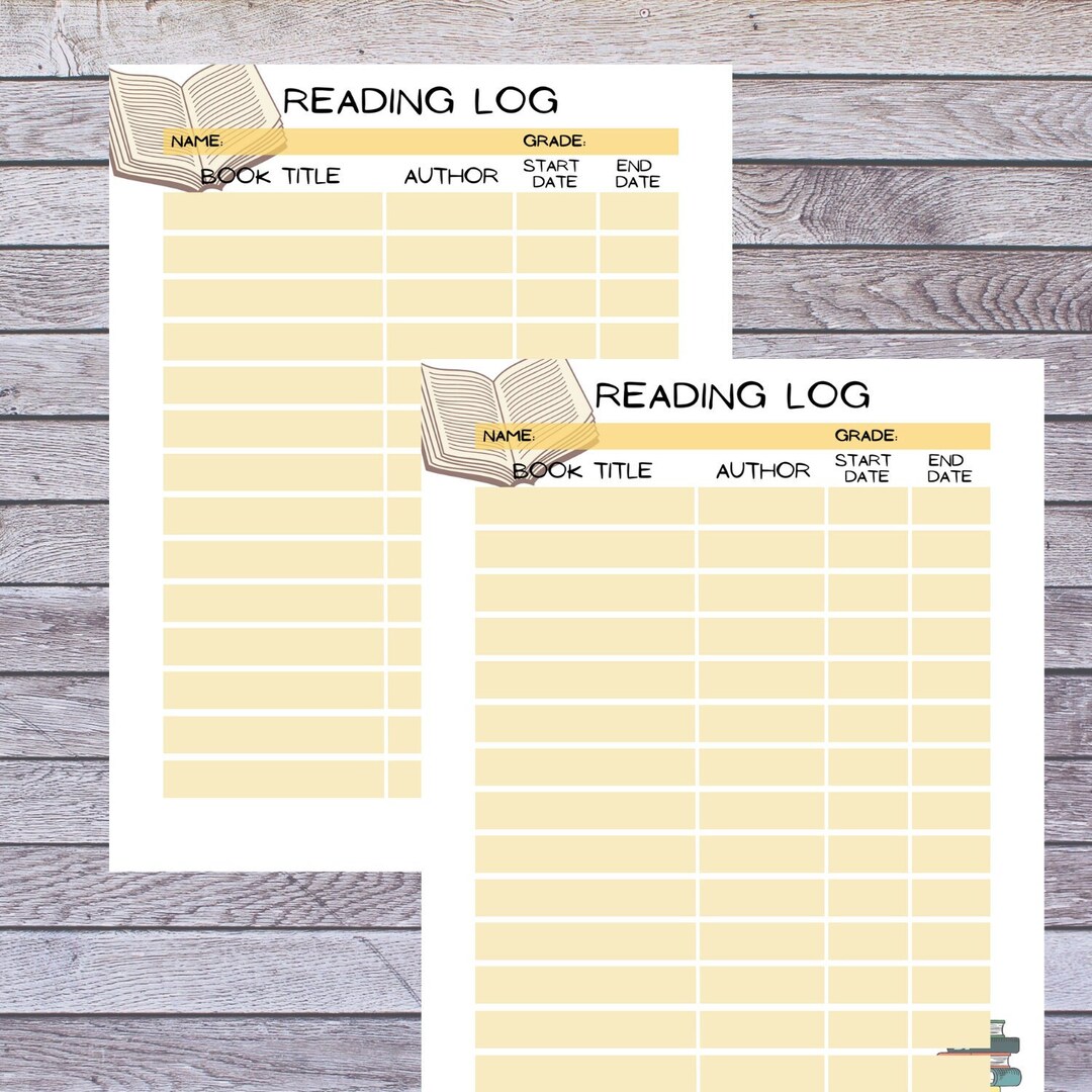 INSTANT DOWNLOAD Homeschool Reading Log - Etsy