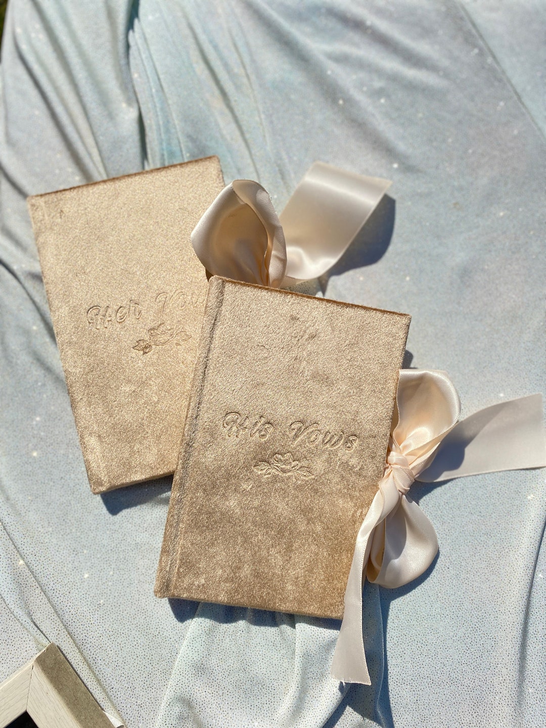 Velvet Vow Books Set of 2, His & Her Vow Books, Wedding Vow Books, Vow ...