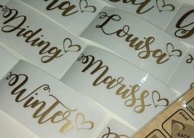 Custom Handwritten Vinyl Lettering, Calligraphy Stickers, Name Vinyl ...