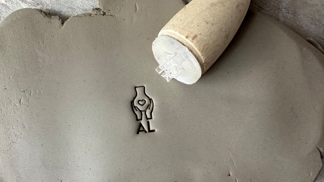 Personalized Pottery Stamp: Vase and Initials. Ceramic Stamp With ...