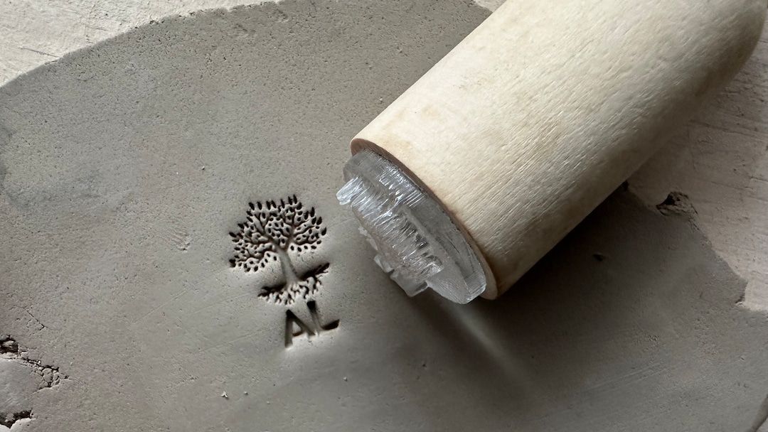 Personalized Pottery Stamp Tree of Life and Initials. Initials Ceramic ...