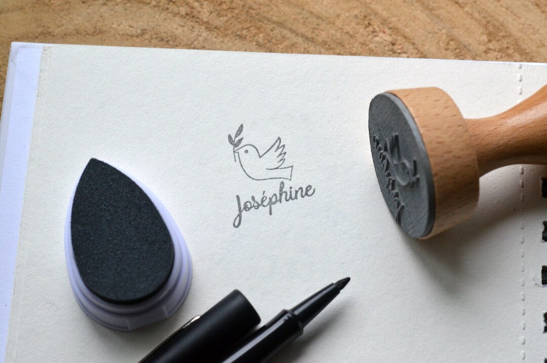 Personalized Dove Stamp. First Name and Dove Birth Ink Stamp ...