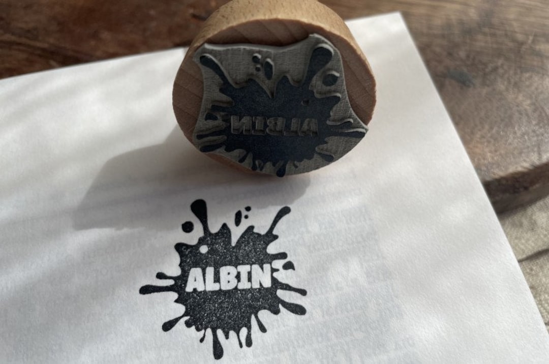 Personalized Ink Stain Stamp. First Name and Paint Task Ink Stamp ...
