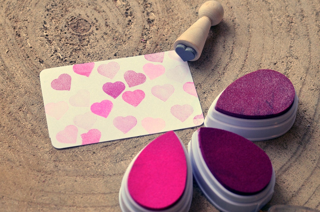 Mini Heart Stamp. Small Format Heart Ink Stamp. Stamp for Valentine's ...