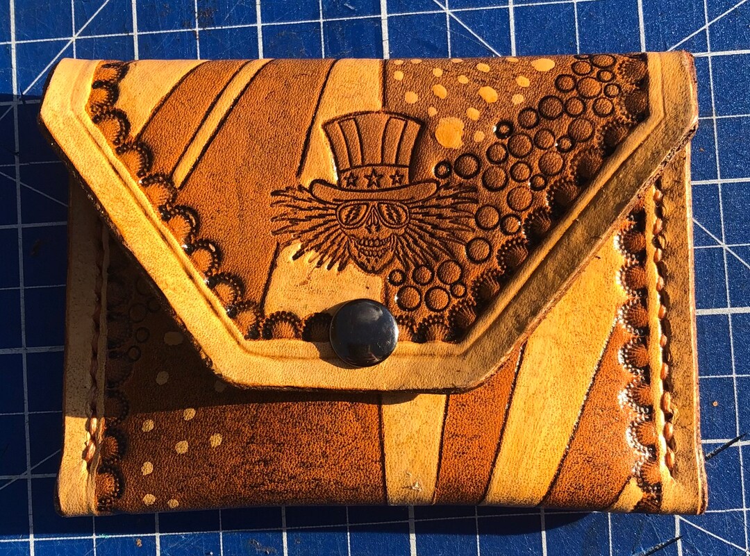 Grateful Dead Leather Minimalist Wallet 100% Handmade - Etsy