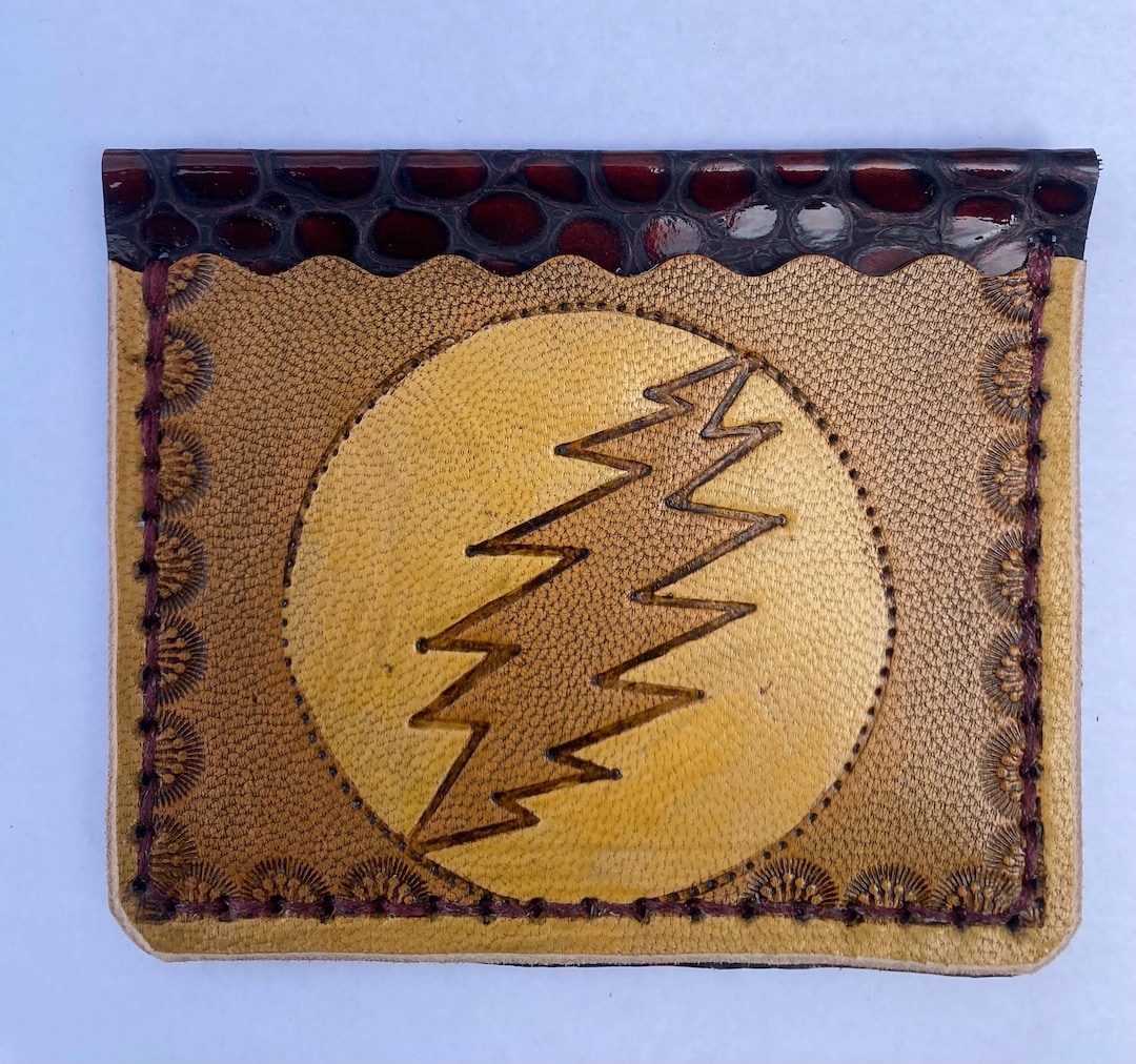 Grateful Dead - Leather Minimalist Wallet - 100% Handmade FREE SHIPPING ...