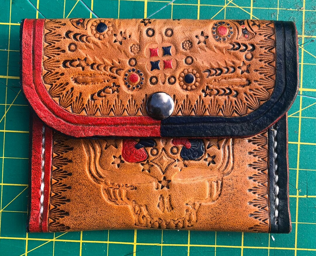 Grateful Dead - Leather Minimalist Wallet With Snap - 100% Handmade - Etsy