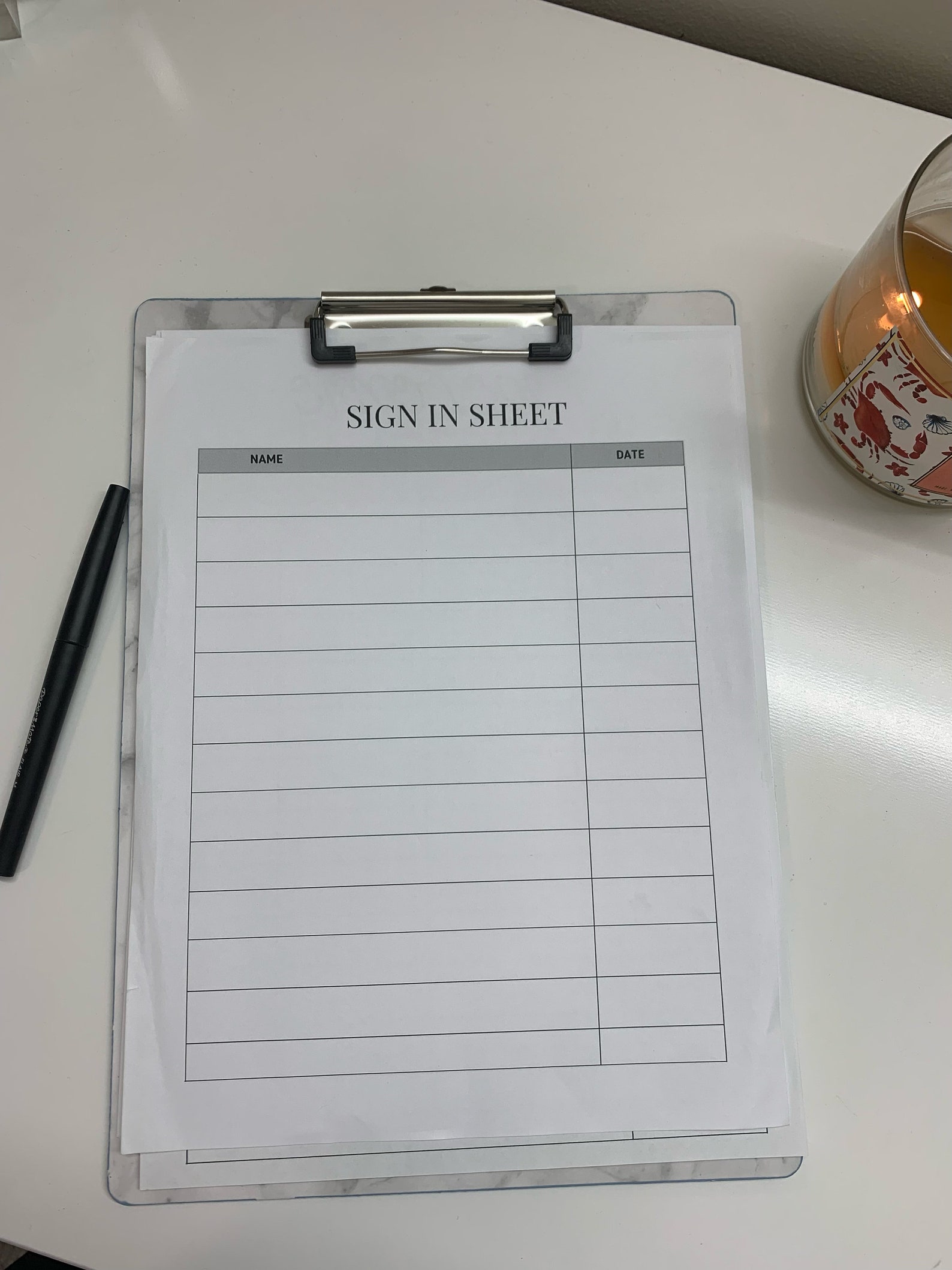 Sign in Sheet | Instant Download | Ready to Print | US Letter Sized ( 8 ...