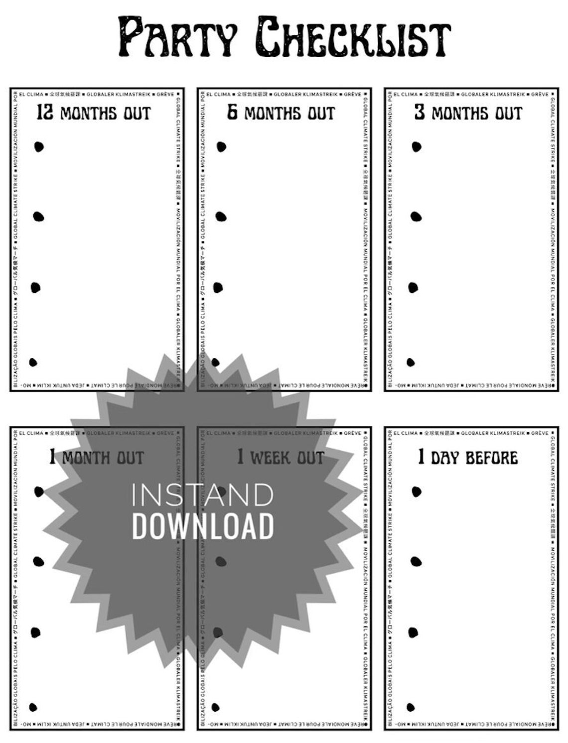 Event Checklist Printable | Instant Download | Party Planning Checklist ...