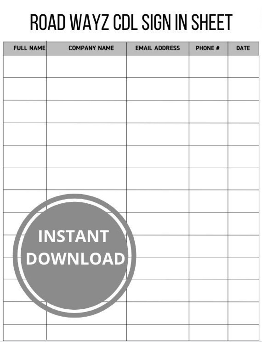 Please Sign in | Sign in Sheet 8.5" X 11" | Printable | Full Name ...
