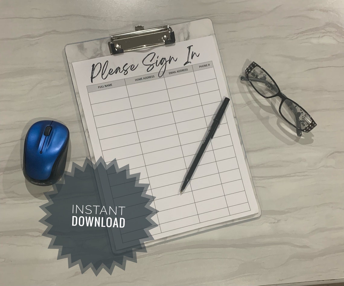 Please Sign in | Sign in Sheet 8.5" X 11" - Etsy