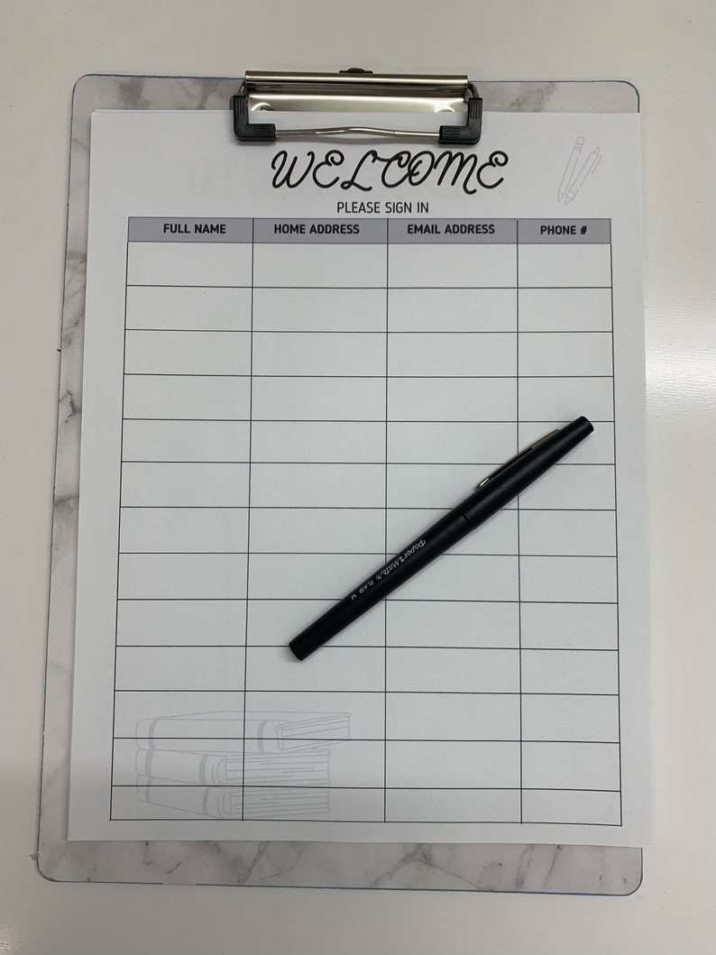 Welcome Please Sign in Sheet | Instant Download | Printable | Name ...