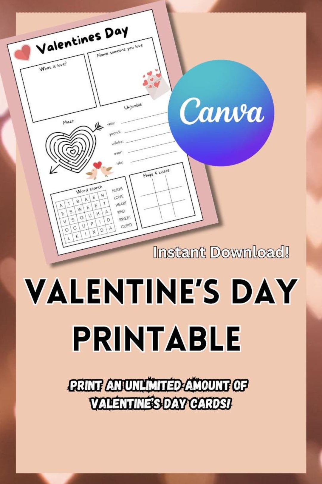 Valentine's Day Activity Page | Instant Download | Valentine's ...