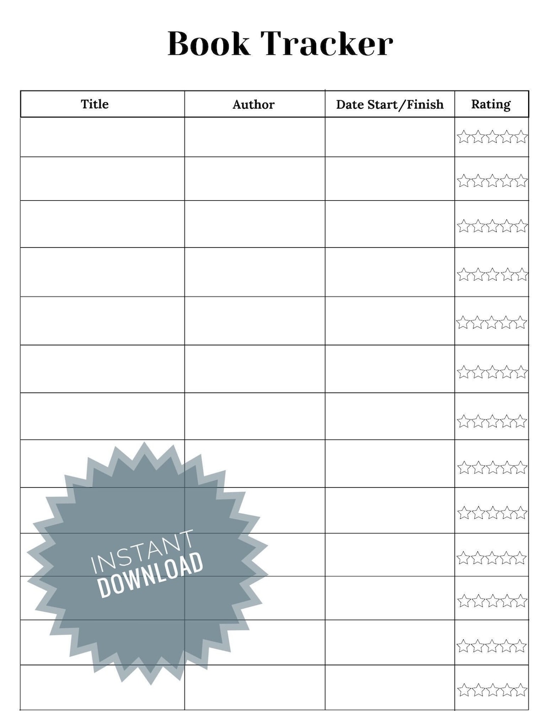 Reading Tracker | Keep Track of the Books You Have Read, Title, Author ...