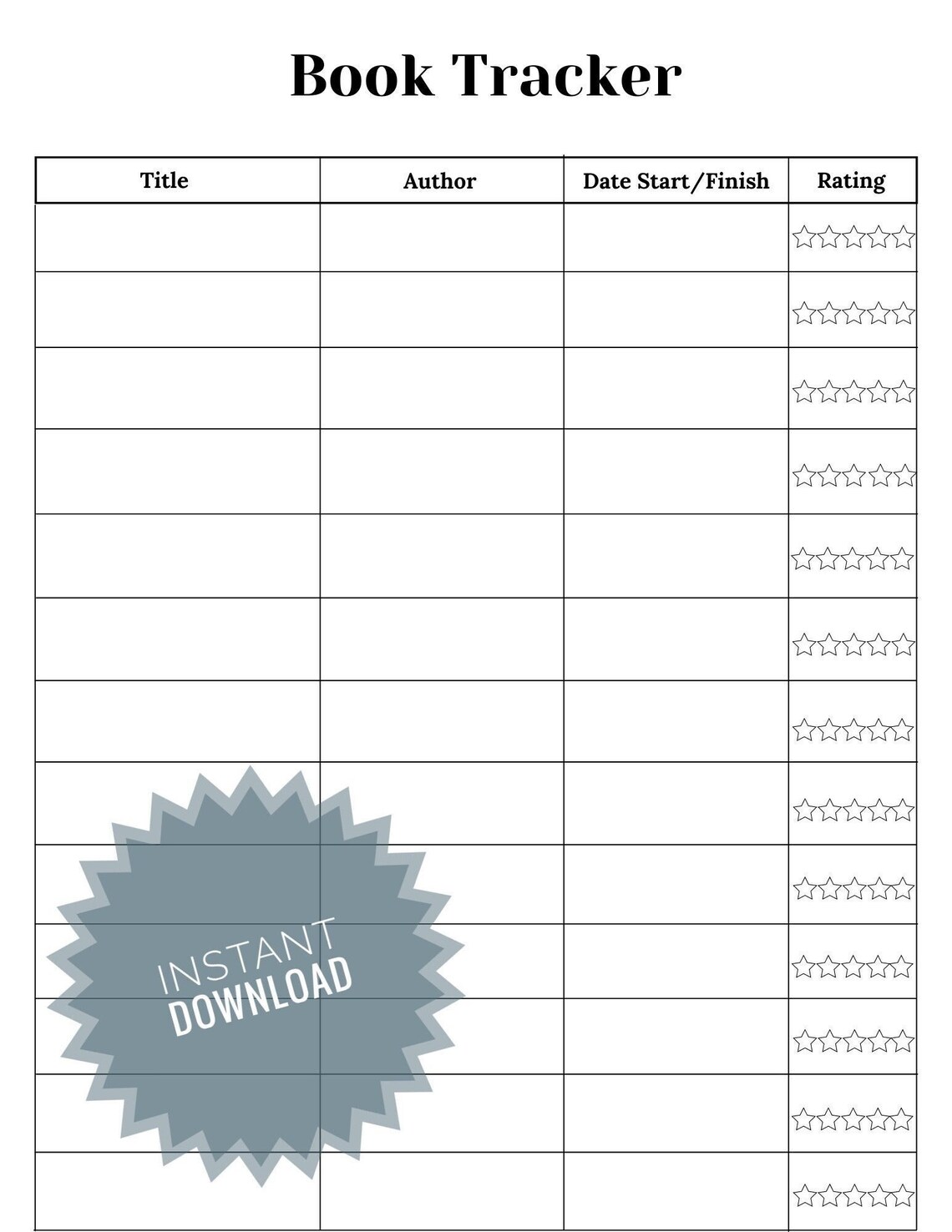 Reading Tracker | Keep Track of the Books You Have Read, Title, Author ...