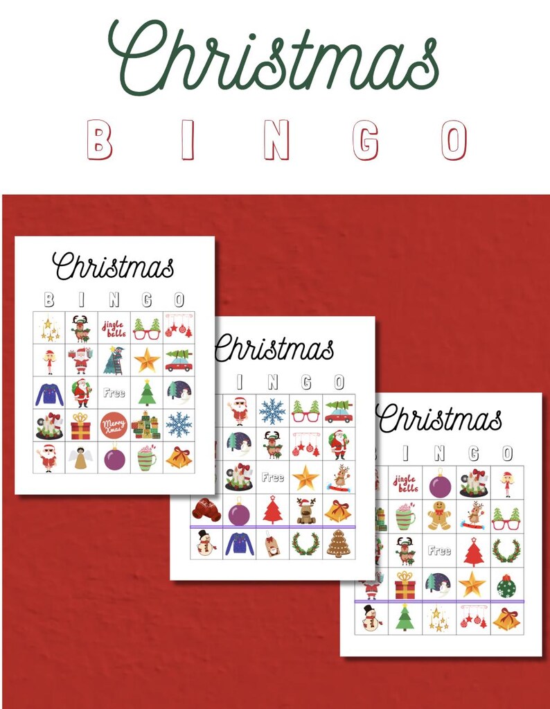 Christmas Bingo Game, Fun Christmas Games, Xmas Bingo for Kids, Xmas ...